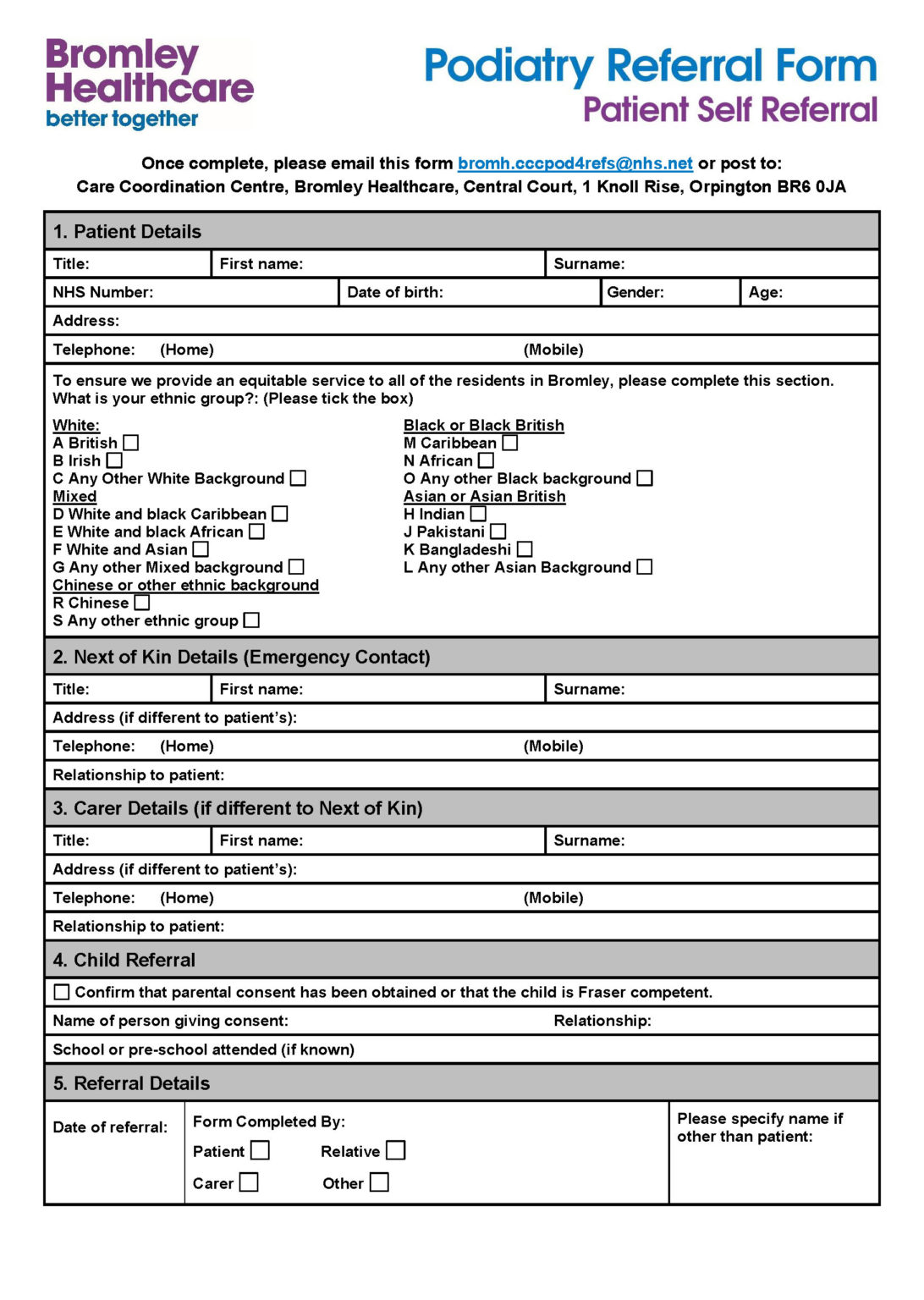 Podiatry - Bromley Healthcare